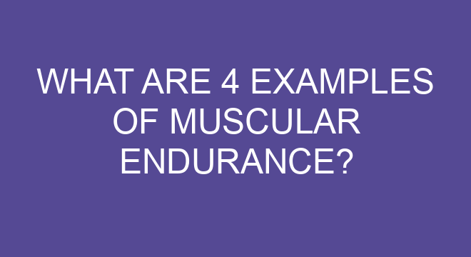What Are 4 Examples Of Muscular Endurance what-are-4-examples-of-muscular-endurance