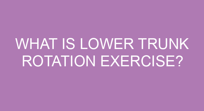 What Is Lower Trunk Rotation Exercise?