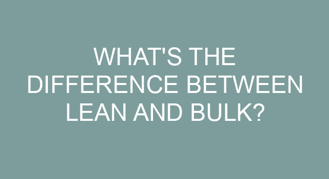 What's The Difference Between Lean And Bulk?