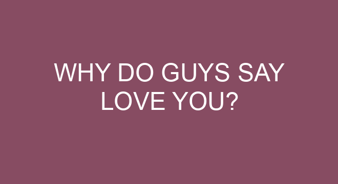 Why Do Guys Say Love You
